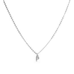 Luxenter Halskette mit gl&auml;nzenden Zirkonia in Silber - Alphabet
