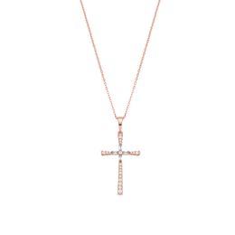 Luxenter-Halskette aus brillantem Metall und Zirkonia-Legierung, verarbeitet in 18-karat-Ros&eacute;gold &ndash; Cruz