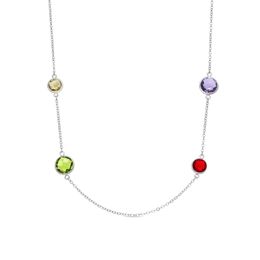 Luxenter-Halskette aus mehrfarbigem Metall und Zirkonia-Legierung, veredelt mit Rhodium &ndash; Dowka