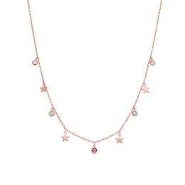 Luxenter-Halskette aus Metalllegierung und mehrfarbigem Zirkonia, verarbeitet in 18-karat-Ros&eacute;gold &ndash; Naru