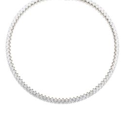 Luxenter Halskette mit gl&auml;nzenden Zirkonia in Silber - Comega