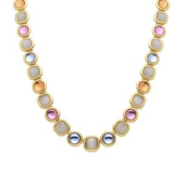 Luxenter Multicolor Kristall Halskette aus 18K Gelbgold - Mantis