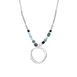 Luxenter Multicolor Kristall-Halskette aus 18K Gelbgold - Miyou
