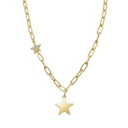 Luxenter Stern Halskette aus 18 Karat Gelbgold mit funkelnden Zirkonia