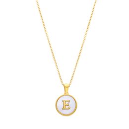 Luxenter-Halskette aus wei&szlig;em Perlmutt in 18 Karat Gelbgold - Alphabet