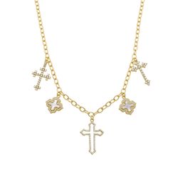 Luxenter Brillant-Zirkonia-Halskette aus 18k Gelbgold - Lysay