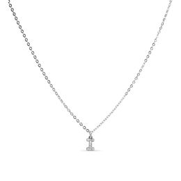 Luxenter Halskette mit gl&auml;nzenden Zirkonia in Silber - Alphabet