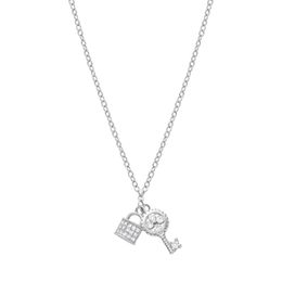 Luxenter Rhodium plattierte Brillant Zirkonia Halskette - Diao