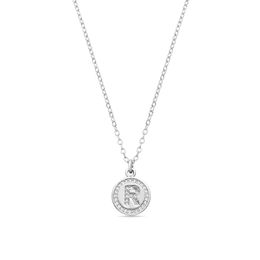 Luxenter Rhodium plattierte Brillant-Zirkonia Halskette - Alphabet