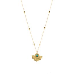 Luxenter T&uuml;rkis Halskette aus 18K Gelbgold - Kumora