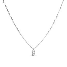Luxenter Halskette mit gl&auml;nzenden Zirkonia in Silber - Alphabet