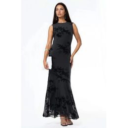 Blumen-Flush-Print-T&uuml;ll-Maxikleid