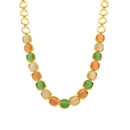 Luxenter Katzenaugen-Halskette Mehrfarbige 18-karat-Goldfinish &ndash; Shureo