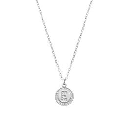 Luxenter Rhodium plattierte Brillant-Zirkonia Halskette - Alphabet