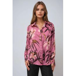 Satin Bedruckte Langarmbluse