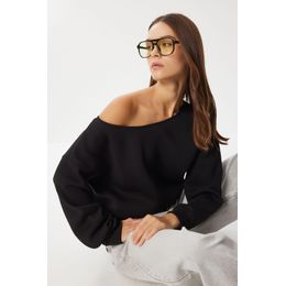 Asymmetrisches Kragen Sweatshirt