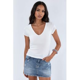 V-Ausschnitt Modal-Baumwollmischung Bluse