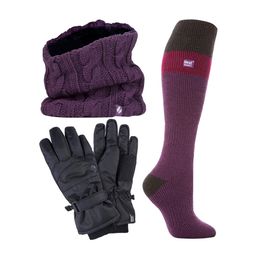 Heat Holders Damen Skiset Nackenw&auml;rmer Handschuhe & Thermo Skisocken Winterbekleidung