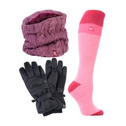 Heat Holders Damen Ski Set Halsw&auml;rmer Handschuhe & Thermo Ski Socken Winterbekleidung
