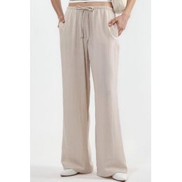 Damen Weitbeinige Gewebte Hosen