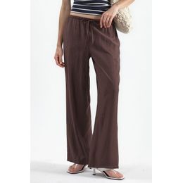 Damen weit geschnittene gewebte Hose