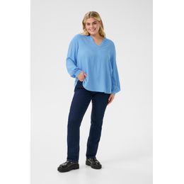 Kaffe Langarm-Bluse Regular fit Ebb and Flow blue