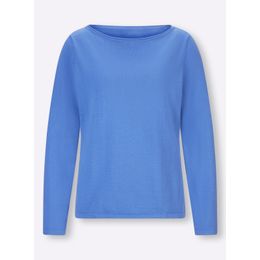 Heine Witt Damen Baumwollpullover mit leichtem U-Boot-Ausschnitt, royalblau, Gr&ouml;&szlig;e 34