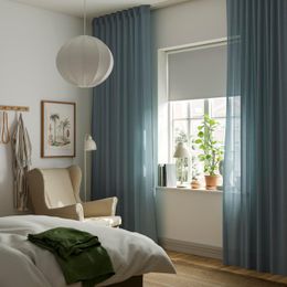 IKEA RITVA 2 Gardinen + Raffhalter