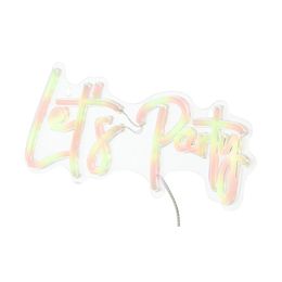 M&ouml;bel Kraft LED Neon Schild Lets Party mehrfarbig Kunststoff Ma&szlig;e (cm): B: 41 H: 18 T: 1.6 &raquo; M&ouml;bel Kraft