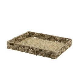 HOME STORY Tablett braun Seegras,Metall Ma&szlig;e (cm): B: 33 H: 6 &raquo; M&ouml;bel Kraft