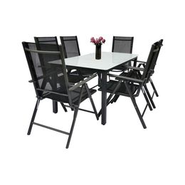 M&ouml;bel Kraft Gartenm&ouml;bel 7er-Set schwarz Ma&szlig;e (cm): B: 140 H: 73 &raquo; M&ouml;bel Kraft