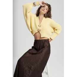 Eubah Seersucker Betroffener Maxi Satinrock