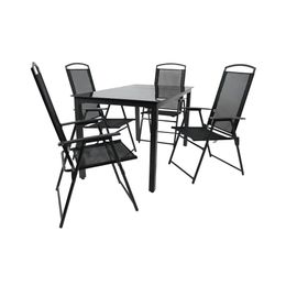 M&ouml;bel Kraft Gartenm&ouml;bel 5er-Set schwarz Ma&szlig;e (cm): B: 140 H: 76 &raquo; M&ouml;bel Kraft