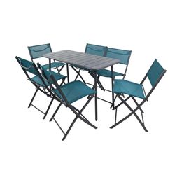 M&ouml;bel Kraft Gartenm&ouml;bel 7er-Set t&uuml;rkis/petrol Ma&szlig;e (cm): B: 110 H: 72 &raquo; M&ouml;bel Kraft