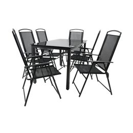 M&ouml;bel Kraft Gartenm&ouml;bel 7er-Set schwarz Ma&szlig;e (cm): B: 140 H: 76 &raquo; M&ouml;bel Kraft