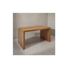 KADIMA DESIGN Schreibtisch TEKO: Massivholz Sheesham, 160x80 cm, Stauraum, abgerundete Ecken, stabil.
