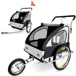 SAMAX Fahrradanh&auml;nger 2in1 Jogger - in Wei&szlig;/Schwarz - Silver Frame