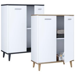 Vcm Holz Kommode Sideboard mit 2 Dreht&uuml;ren Ma&szlig;e ca. H. 81 x B. 60 x T. 32 cm - Lindas