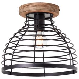 Brilliant Avia Deckenleuchte 30cm schwarz/holz, Metall/Holz, 1x A60, , 52 W