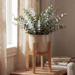 Bambus Pflanzenst&auml;nder MCW-Q31, Blumenst&auml;nder Blumentopfst&auml;nder Blumenhalter, verstellbar 30x27-37cm ~ natur