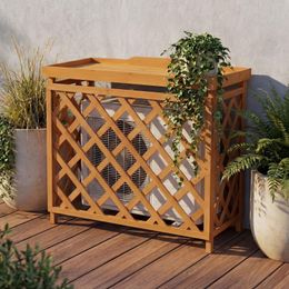Verkleidung f&uuml;r Klimaanlage/W&auml;rmetauscher MCW-Q14, Abdeckung Holz MVG-zertifiziert 78x90x45cm ~ natur
