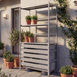 Aluminium Verkleidung f&uuml;r Klimaanlage/W&auml;rmetauscher MCW-P95, Abdeckung Schutzgitter Regal 163x90x38cm ~ grau