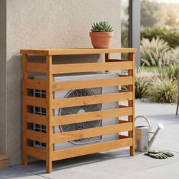 Verkleidung f&uuml;r Klimaanlage/W&auml;rmetauscher MCW-Q15, Abdeckung Holz MVG-zertifiziert 78x84x32cm ~ natur