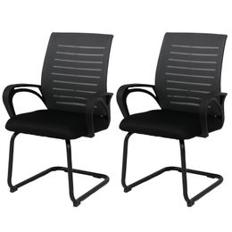 2er-Set Esszimmerstuhl MCW-K51, Stuhl Armlehne, Stoff/Textil (250g/m&sup2;) MVG ~ grau, Gestell schwarz