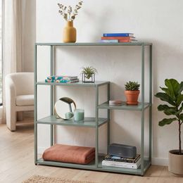 Regal MCW-P98, Wohnregal Standregal Ablageregal, Industrial Metall 80x80x30cm ~ mintgr&uuml;n
