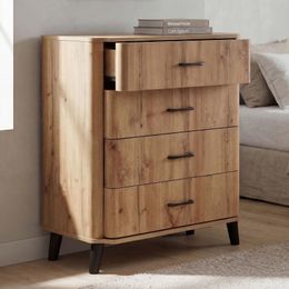 Kommode MCW-P42, Sideboard Schrank Anrichte, 4 Schubladen, MDF 92x80x40cm ~ Wotan-Eiche-Optik