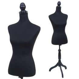 Schneiderpuppe MCW-Q24, Schaufensterpuppe Torso weiblich, Schaumstoff, abnehmbarer Bezug, MVG-zertifiziert ~ schwarz