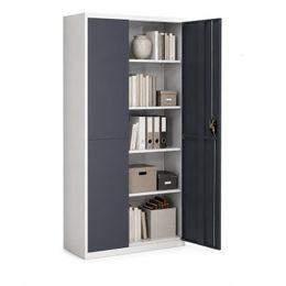 Vcm Metallschrank mit 5 F&auml;chern, Stahlschrank abschlie&szlig;bar, 80 x 180 x 40 cm, Aktenschrank und Universalschrank, Malivo