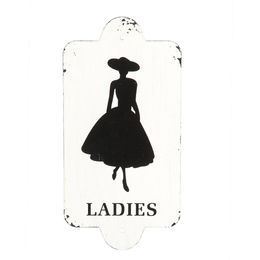 Metallbild AMBIENTE HAUS "Ladies 28x14cm", schwarz-wei&szlig; (farbe bild(er): schwarz und wei&szlig;), B:14cm H:28cm T:1cm, Metall, Bilder, f&uuml;r WC-T&uuml;r