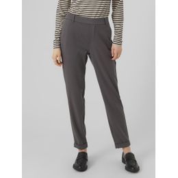 V&eacute;ro Moda Anzughose VERO MODA "VMMAYA MR LOOSE SOLID PANT NOOS", Damen, Gr. XS (34), L&auml;nge 34, grau (grau pinstripe), Web, Obermaterial: 62% Polyester, 33% Viskose, 5% Elasthan, unifarben, regular fit kn&ouml;chellang, Hosen Anzughose, Materialmix